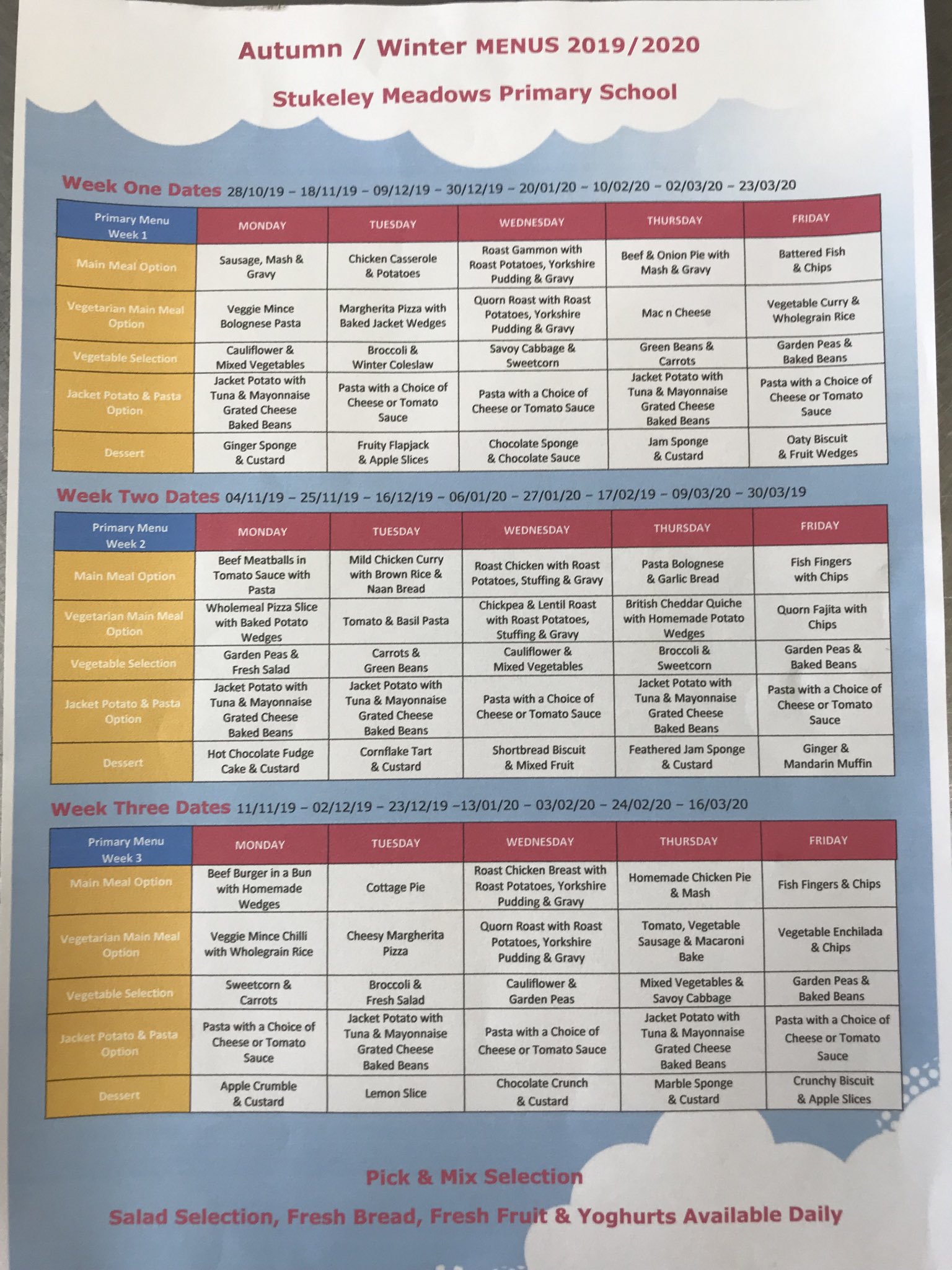 Meals – Stukeley Meadows